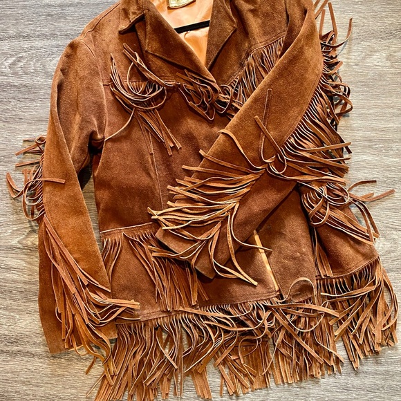 Jackets & Coats | Vintage Suede Fringe Jacket Boho Festival Hippie ...